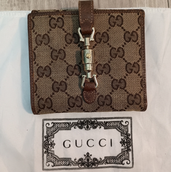 Louis Vuitton | Bags | Gucci Monogram Piston Lock Compact Wallet | Poshmark